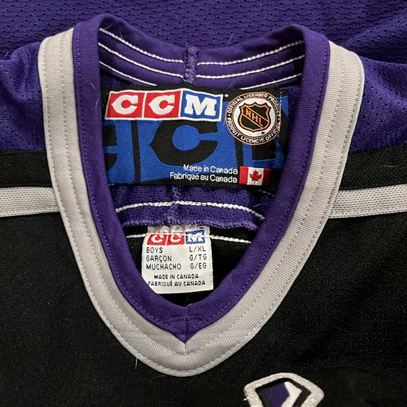 CCM | Shirts & Tops | Ccm Black And Purple Kids Los Angeles Hockey ...